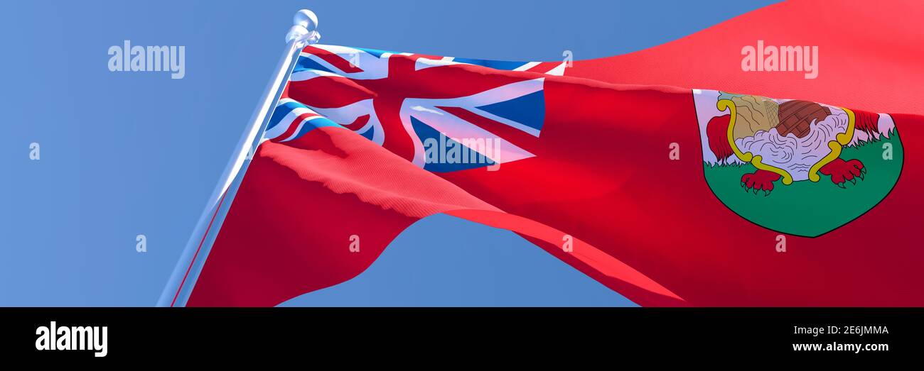Blue sky background with bermuda flag hi-res stock photography and ...