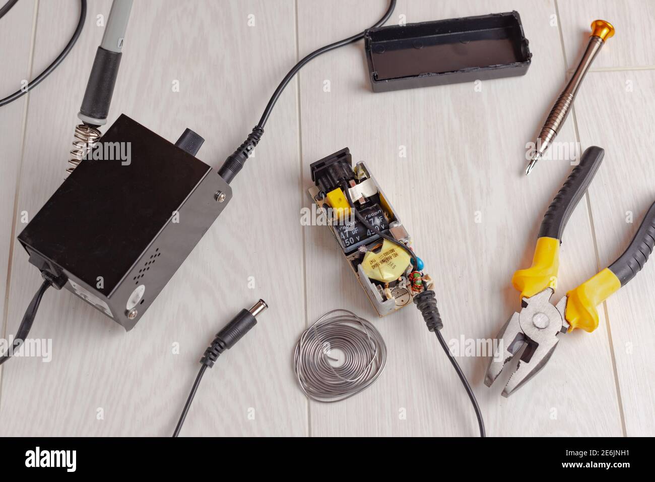 Repairing the monitor's power supply Stock Photo - Alamy