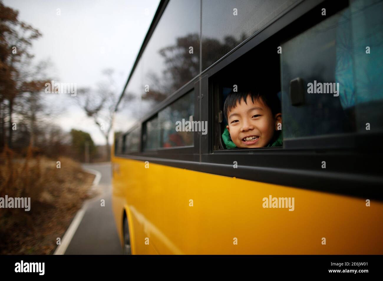 South korea school bus hi-res stock photography and images - Alamy