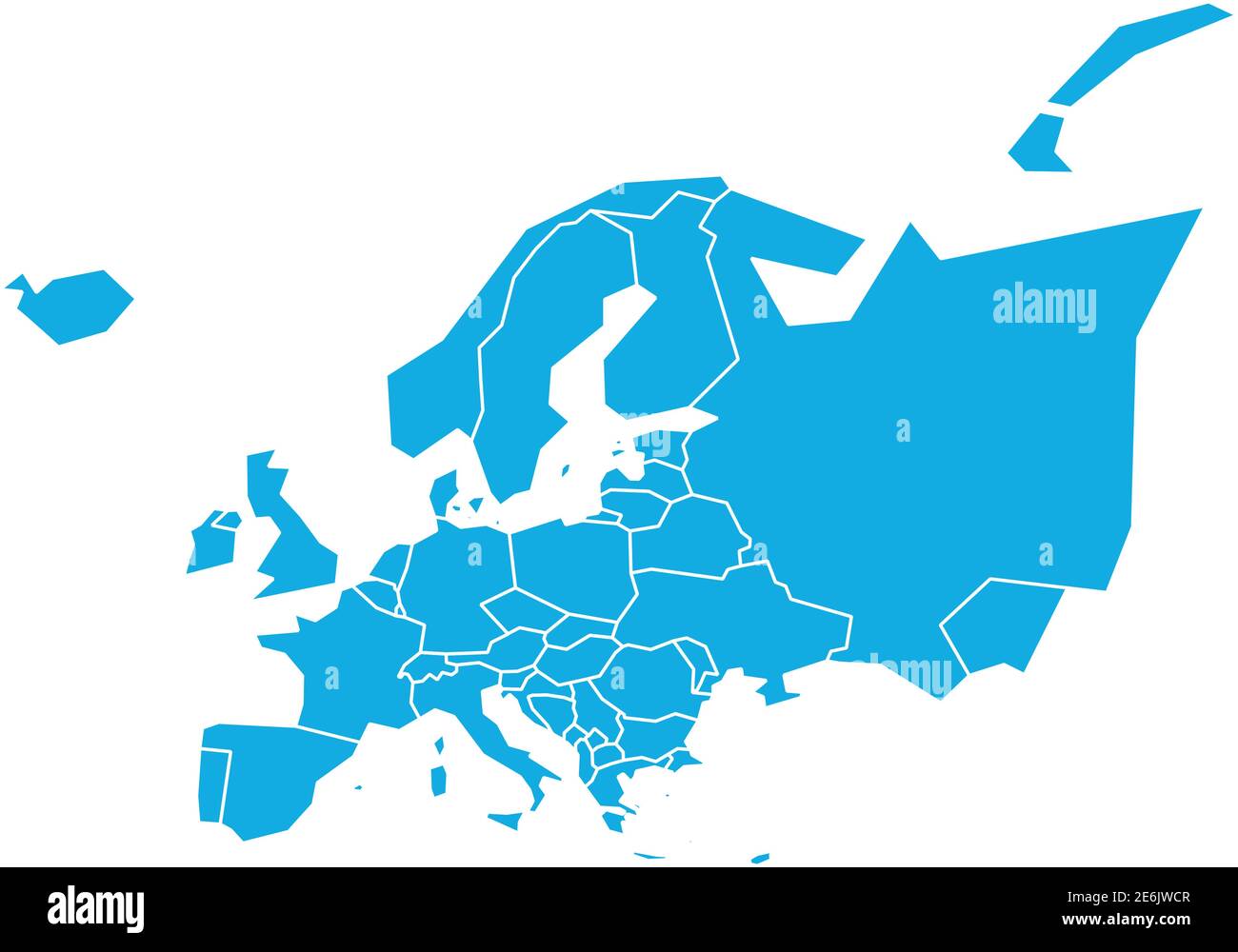 Very simplified infographical political map of Europe in green color ...