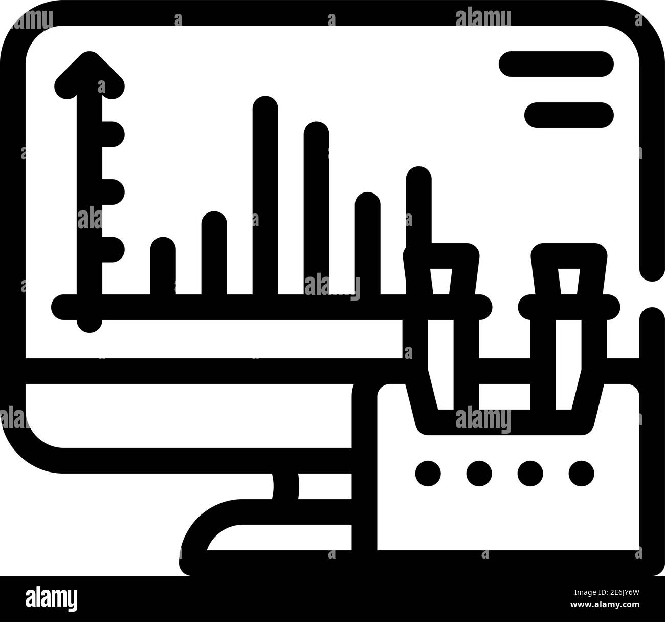 computer analysis of vaccine line icon vector illustration Stock Vector ...