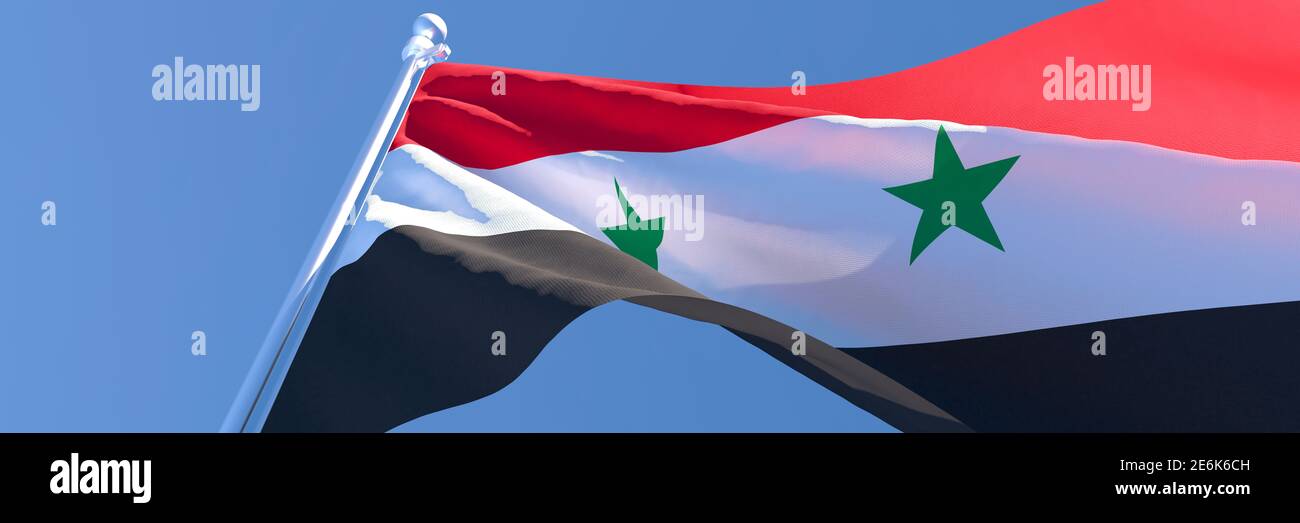 3d rendering syria flag waving hi-res stock photography and images - Alamy