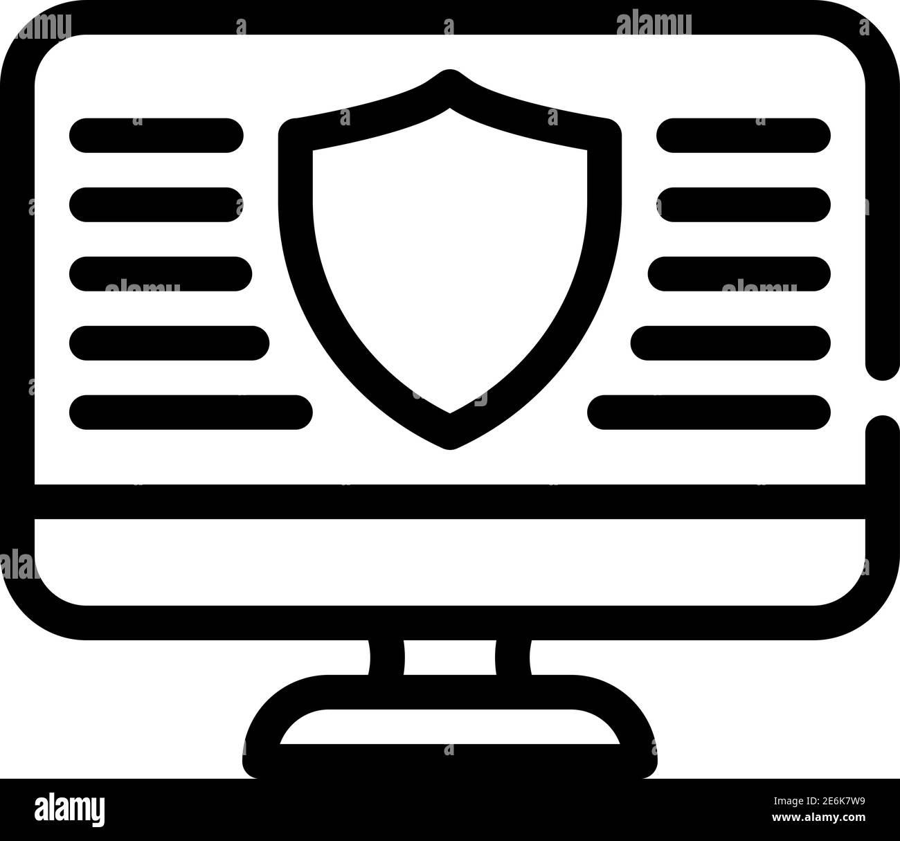 Data Security Operating System Line Icon Vector Illustration Stock