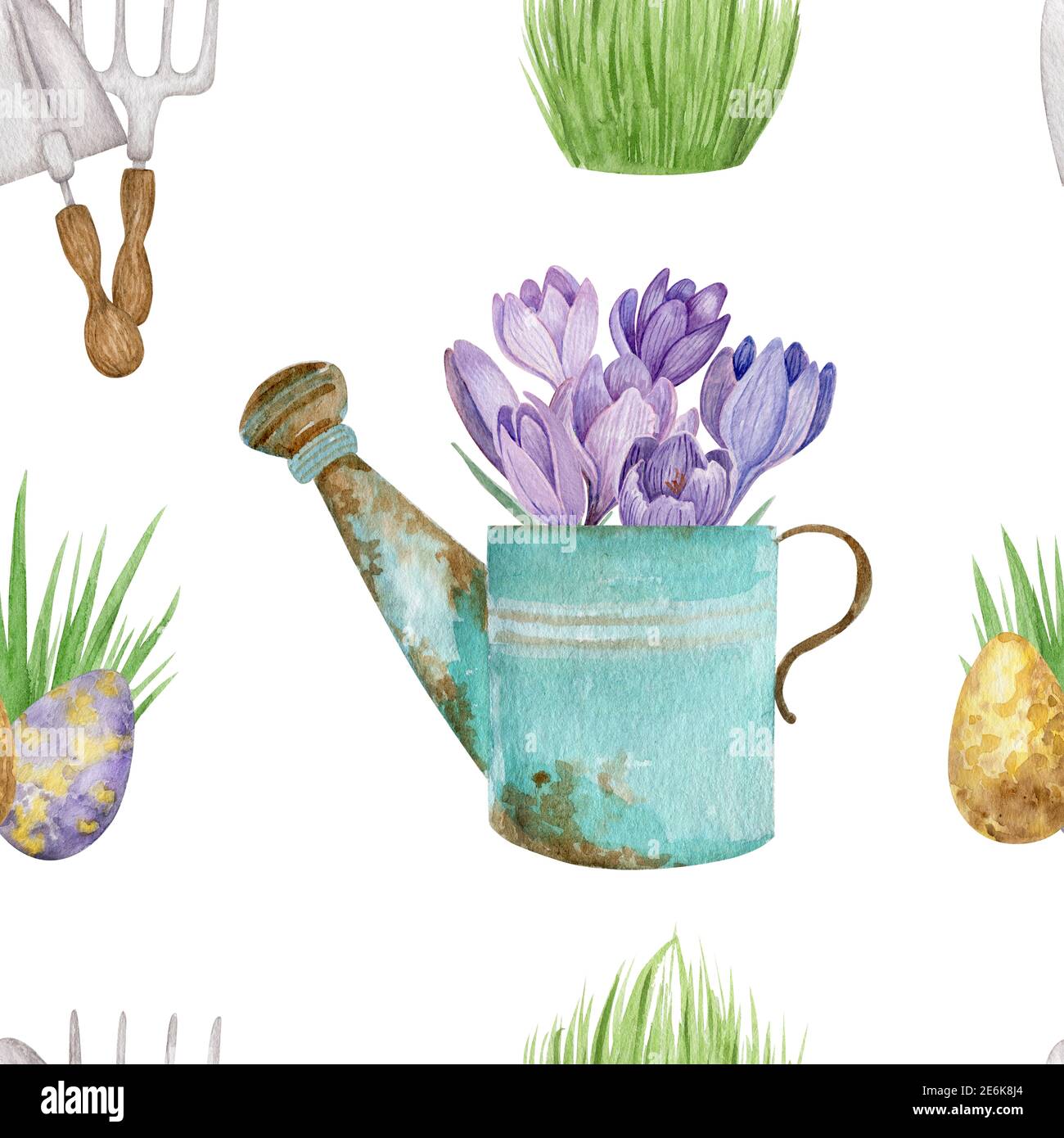 Watercolor farm seamless pattern hi-res stock photography and images ...