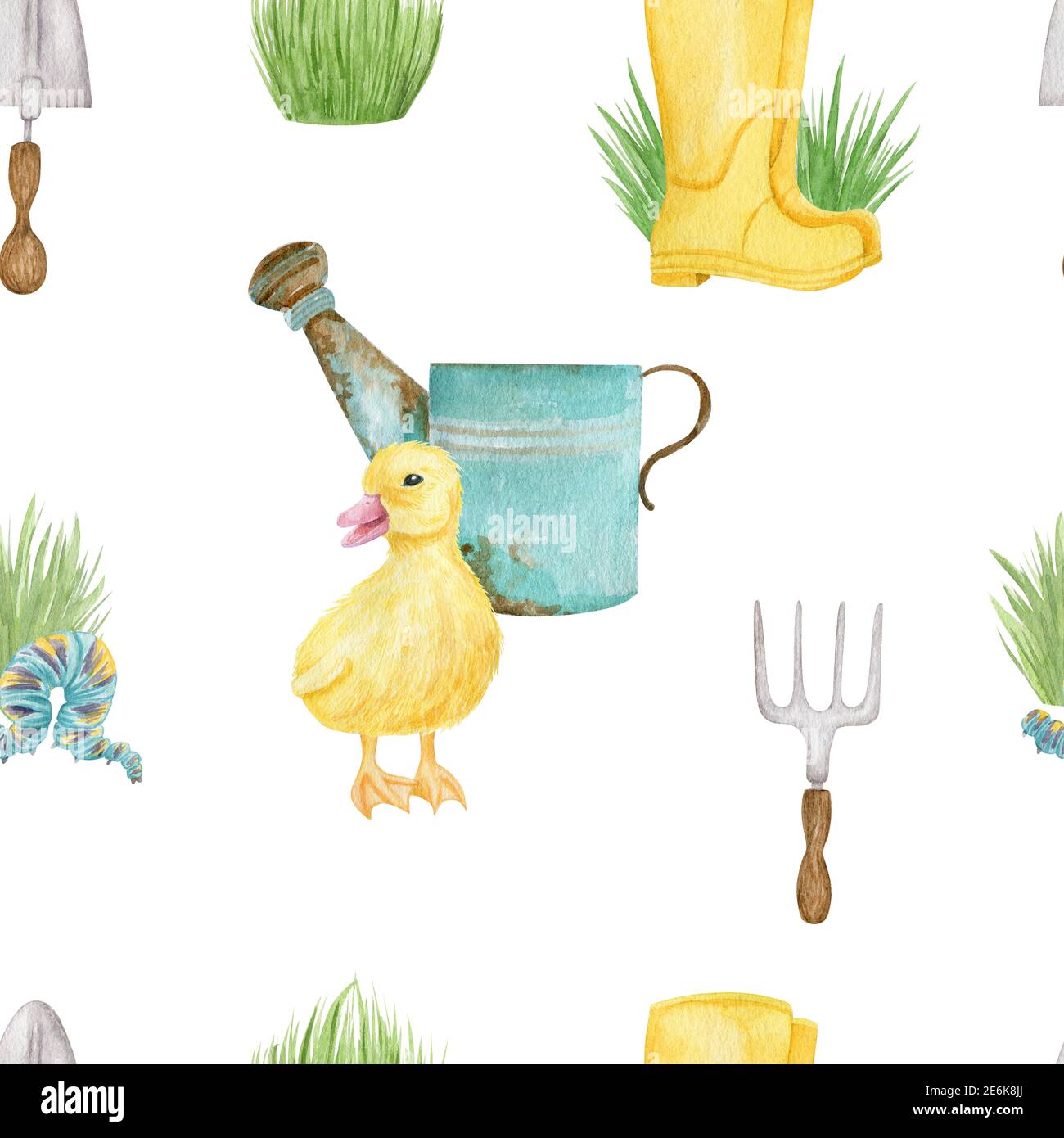 Watercolor farm seamless pattern hi-res stock photography and images ...