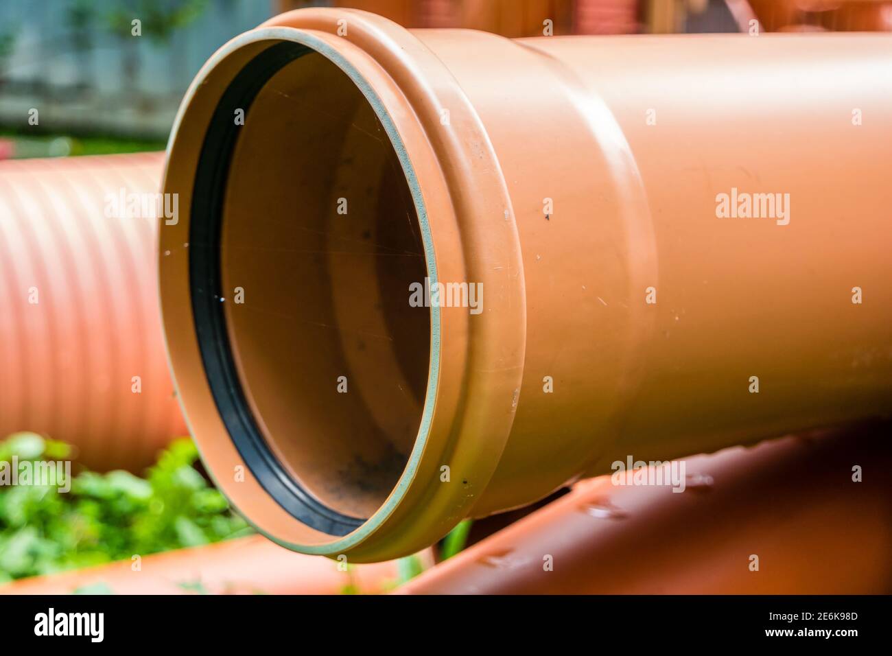 Plastic pipes in civil engineering Stock Photo - Alamy