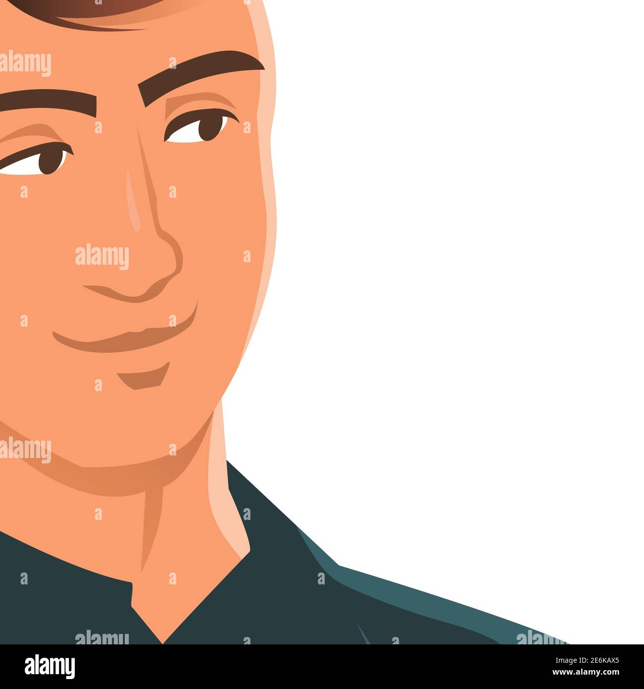 Portrait of a young man on a white background. Beautiful european face ...