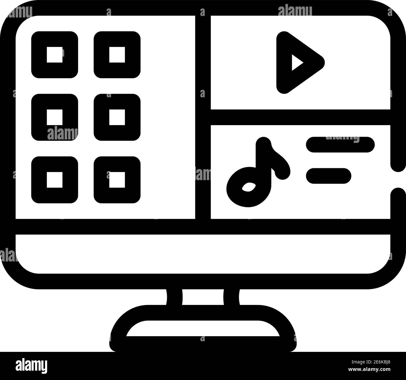 media files operating system line icon vector illustration Stock Vector ...