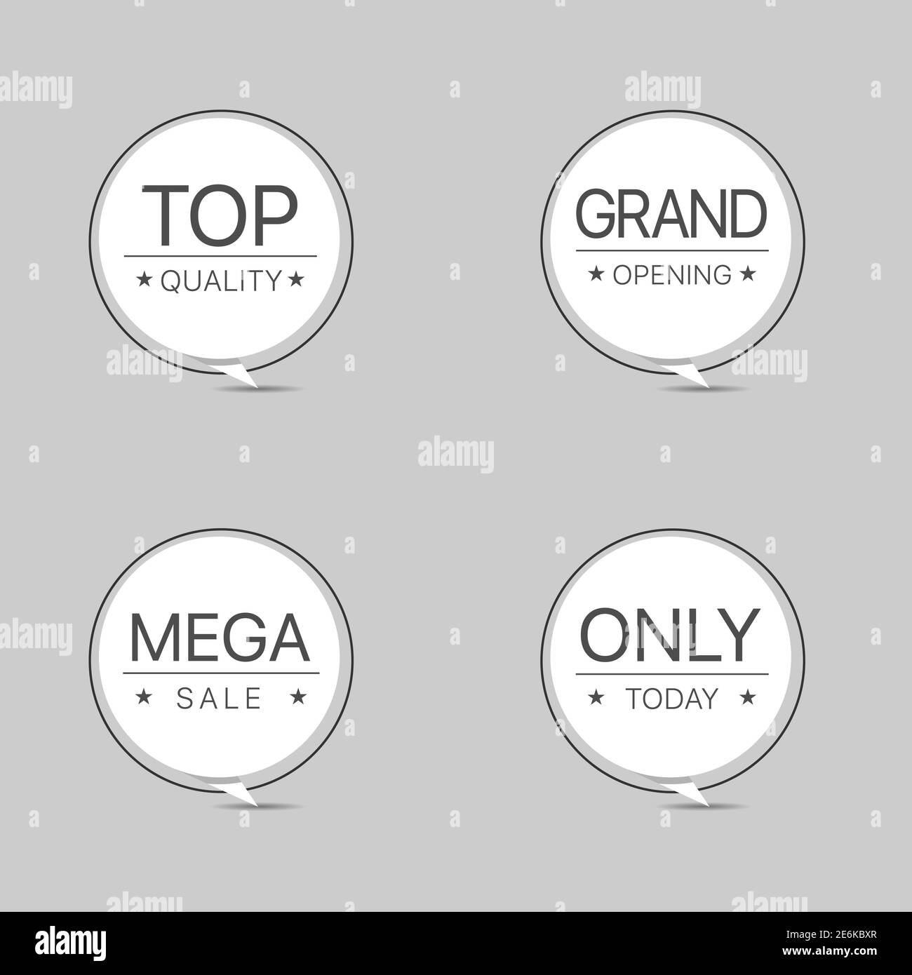 Round sale label sticker Black and White Stock Photos & Images - Alamy