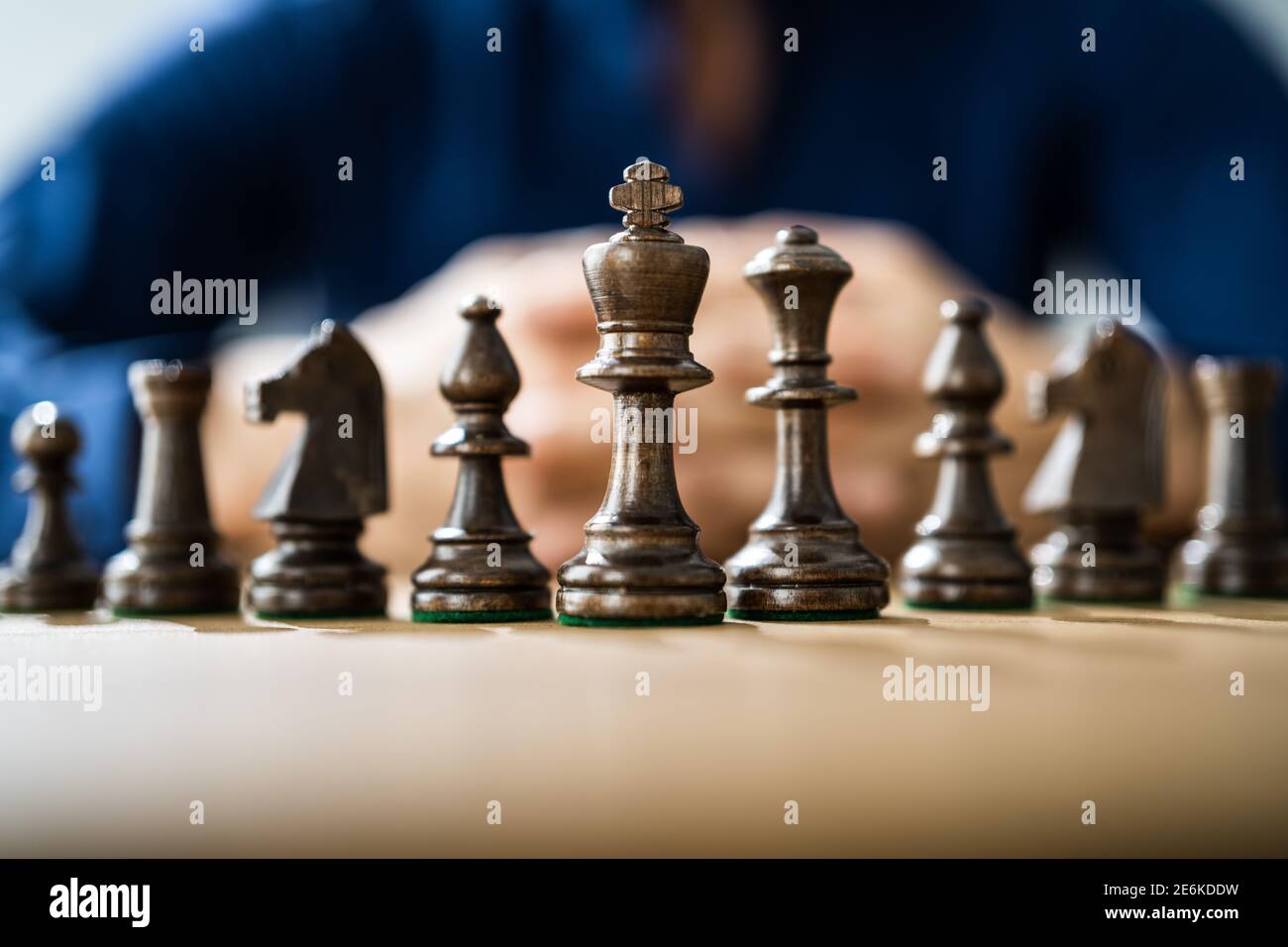 Success Business Strategy. Person With Chess King Stock Photo - Alamy