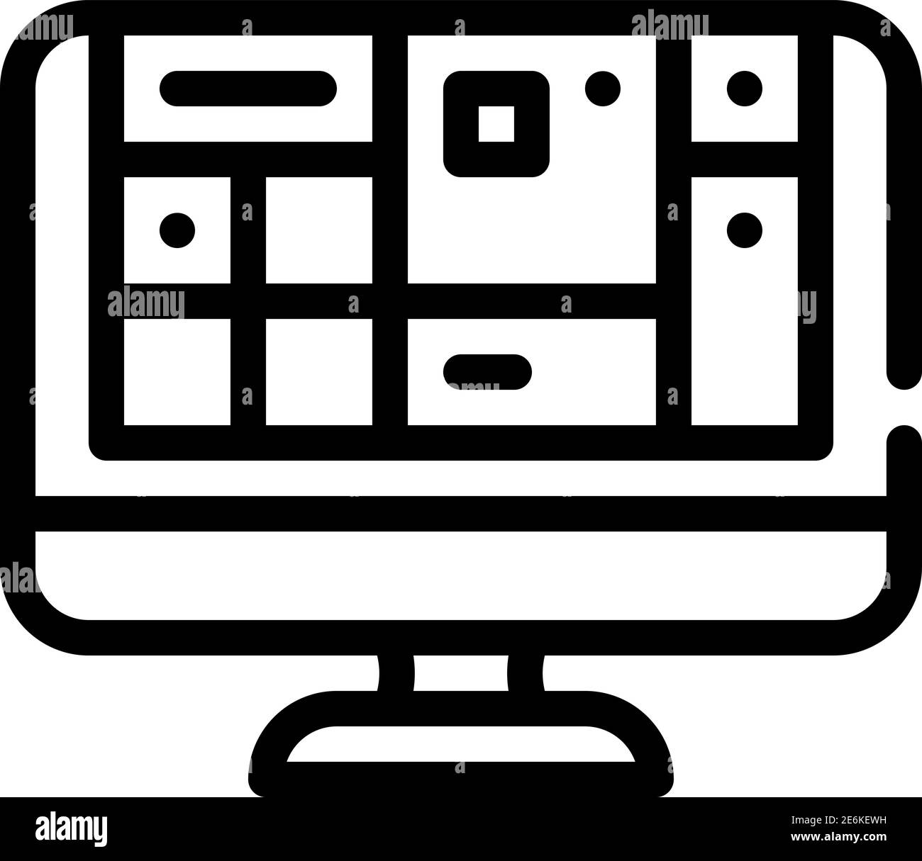 table of operating system line icon vector illustration Stock Vector ...