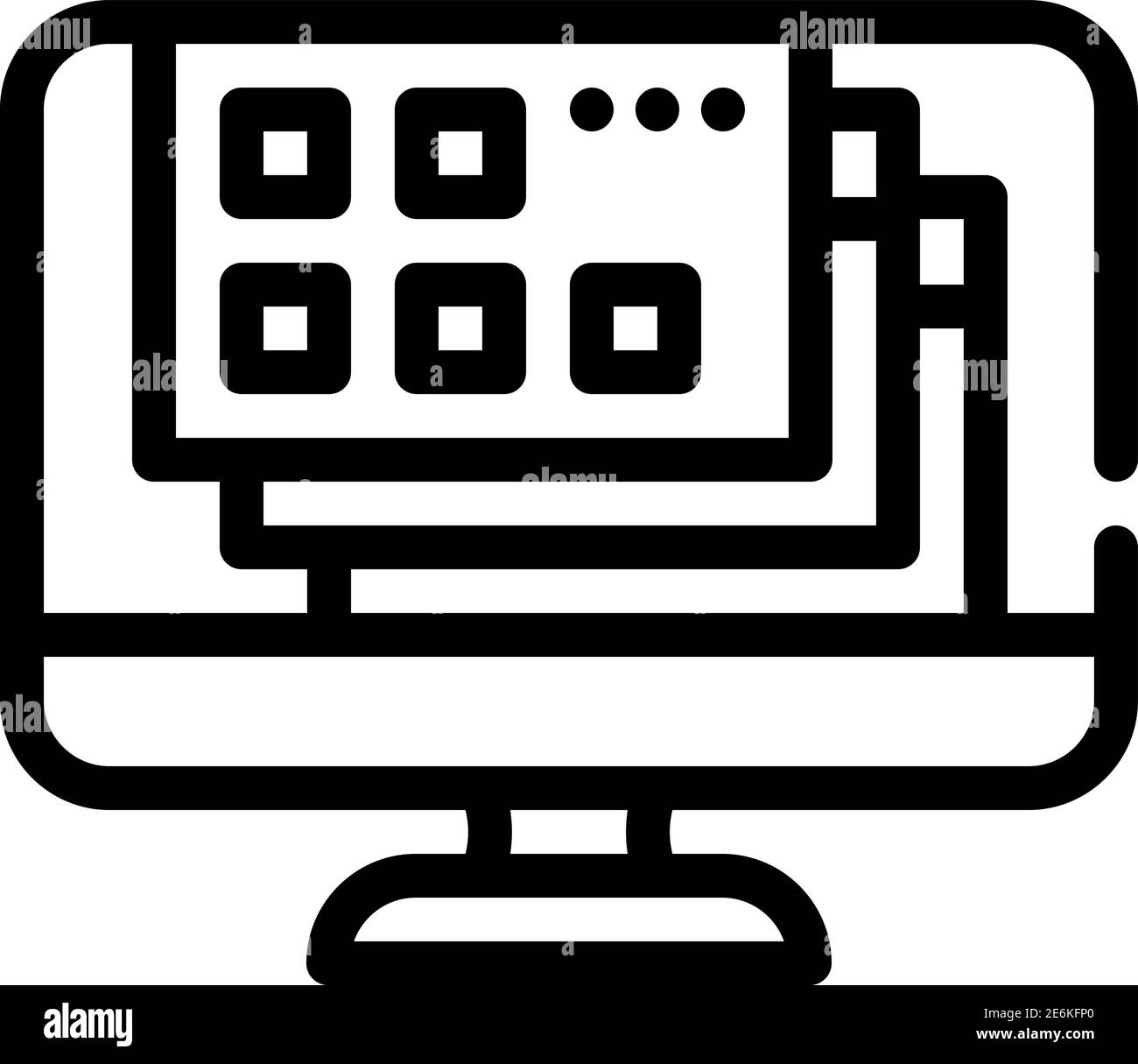opened windows of operating system line icon vector illustration Stock ...