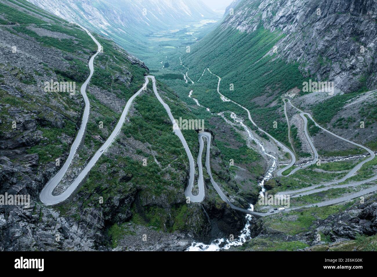 Trollstigen mountain pass in Norway after sunset Stock Photo - Alamy