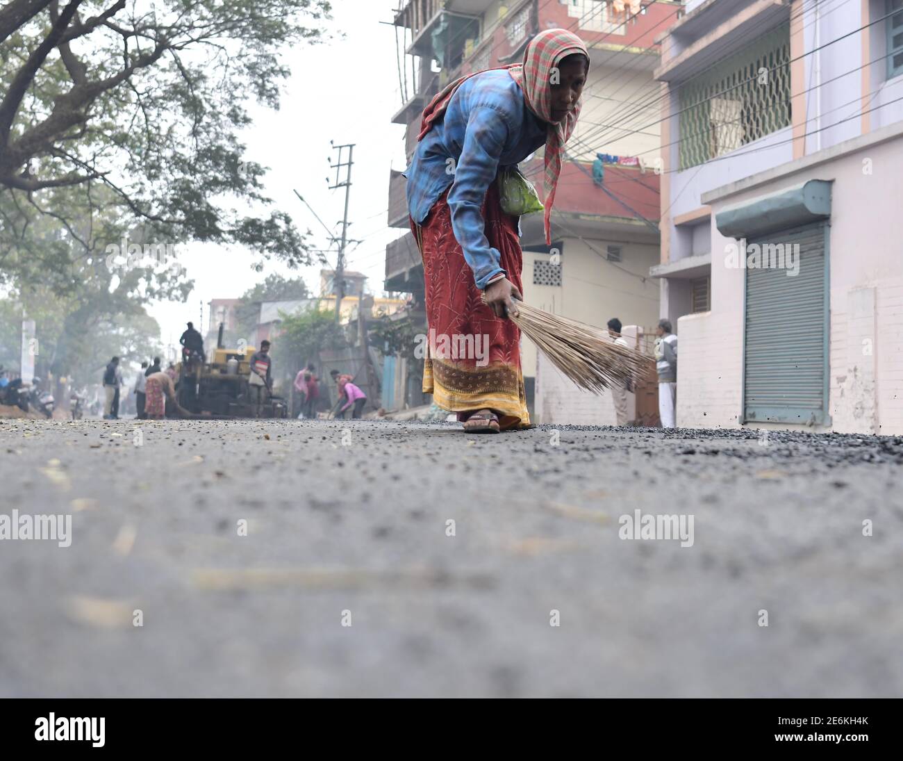 Agartala, India's northeastern state of Tripura. 29th Jan, 2021. People are engaged in making ...