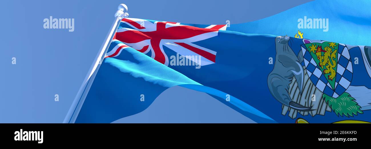 3D rendering of the national flag of South Georgia and the South ...