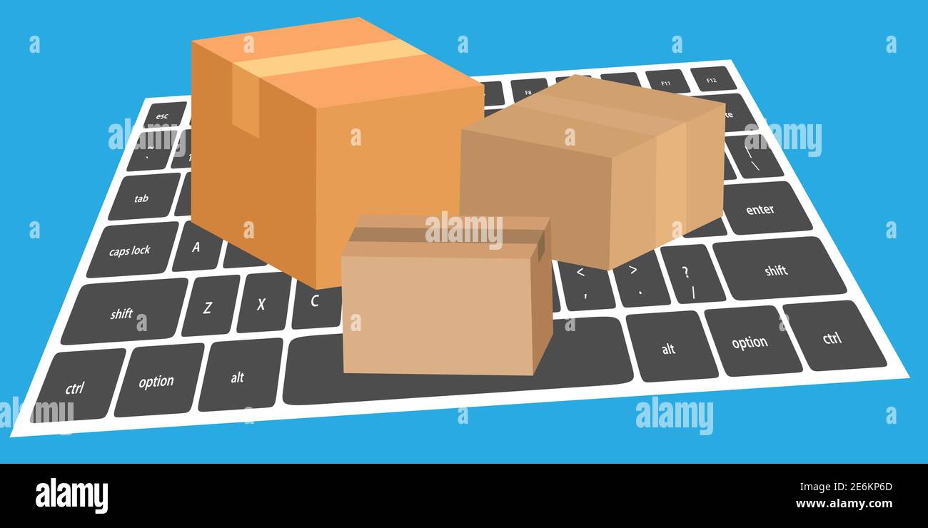 Boxes delivered to home Stock Vector Images - Alamy