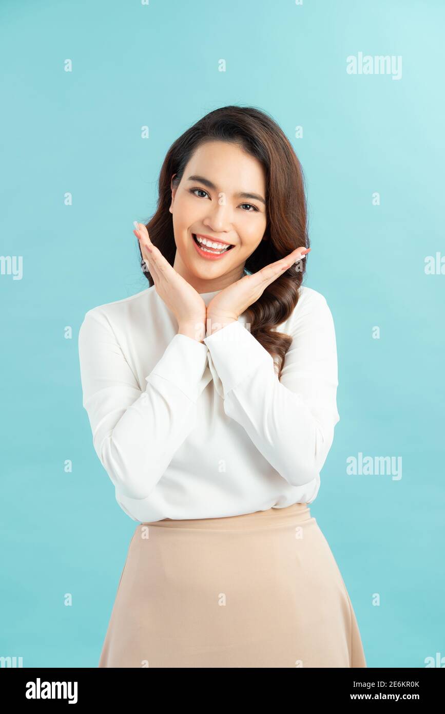 beautiful woman with raised arms cropped view Stock Photo - Alamy