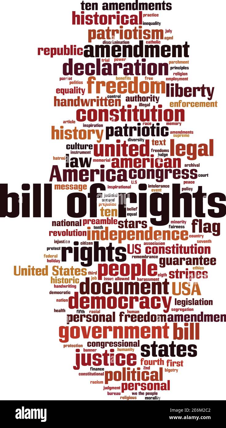 Bill of rights word cloud concept. Collage made of words about bill of ...
