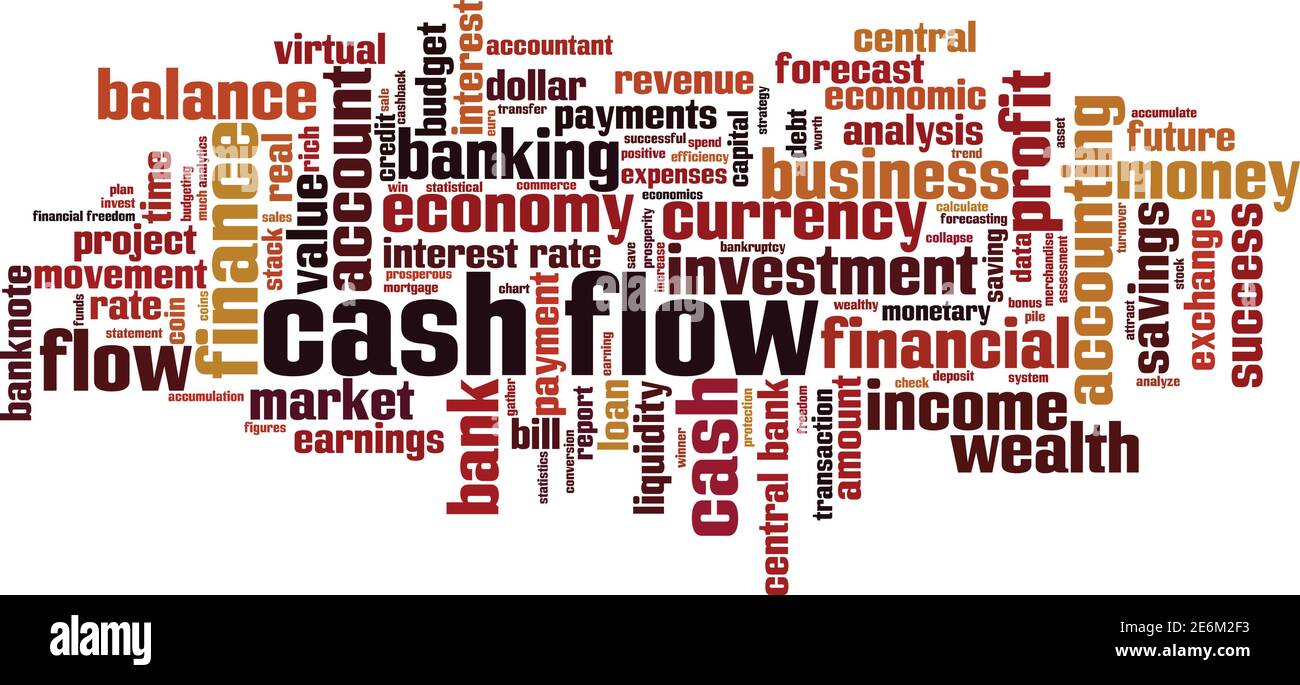 Cash flow cloud concept. Collage made of words about cash flow. Vector ...