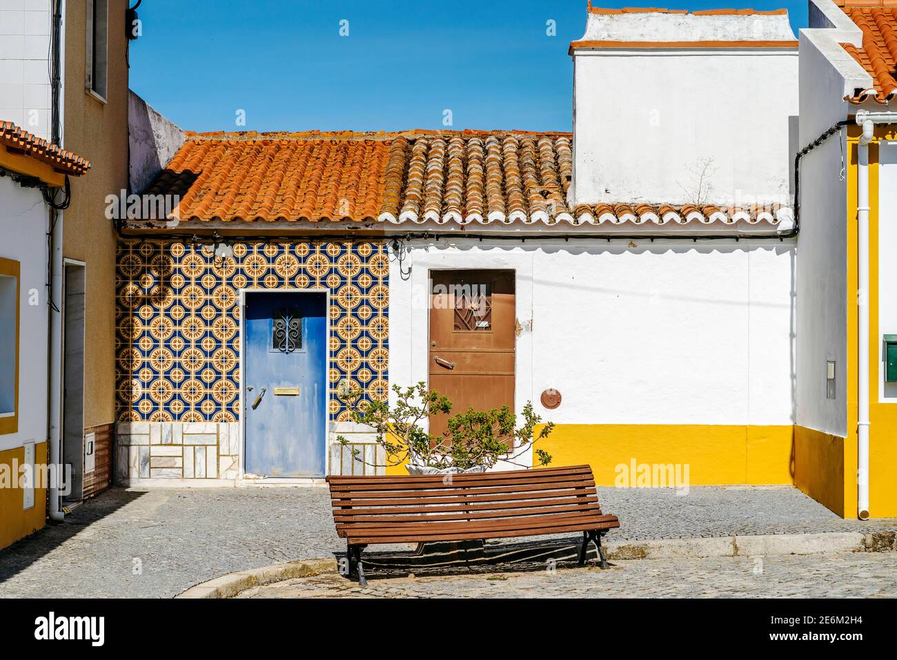 Traditional houses in a small rural village called Vila Fernando in ...