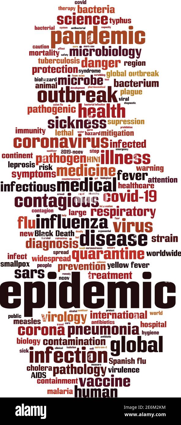 Epidemic word cloud concept. Collage made of words about epidemic ...