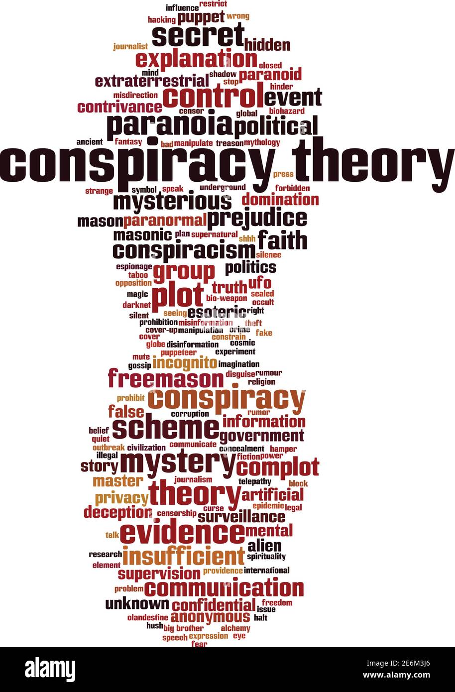 Conspiracy theory word cloud concept. Collage made of words about ...