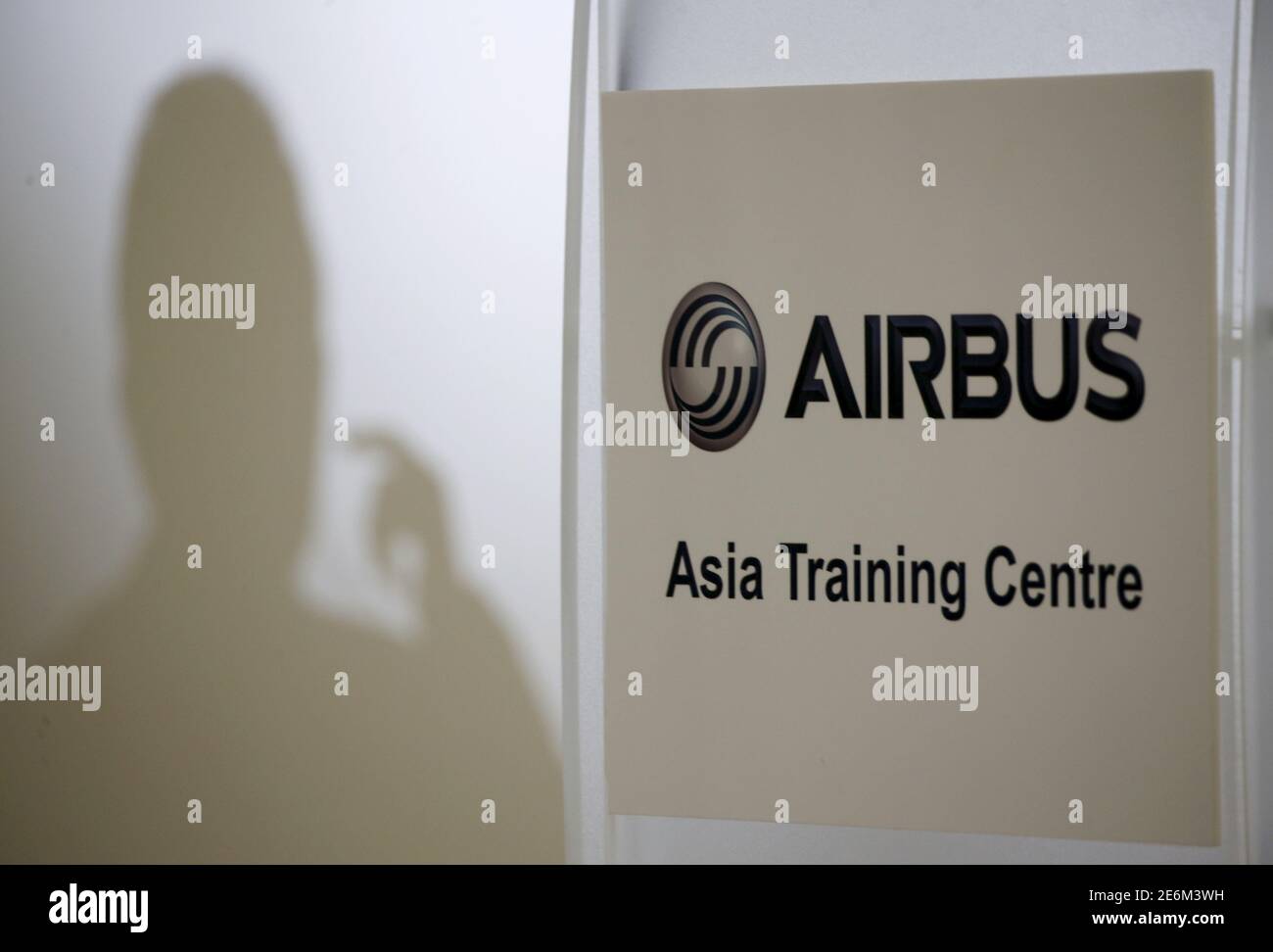 An Airbus Signage Is Pictured At The New Airbus Asia Training Centre In 