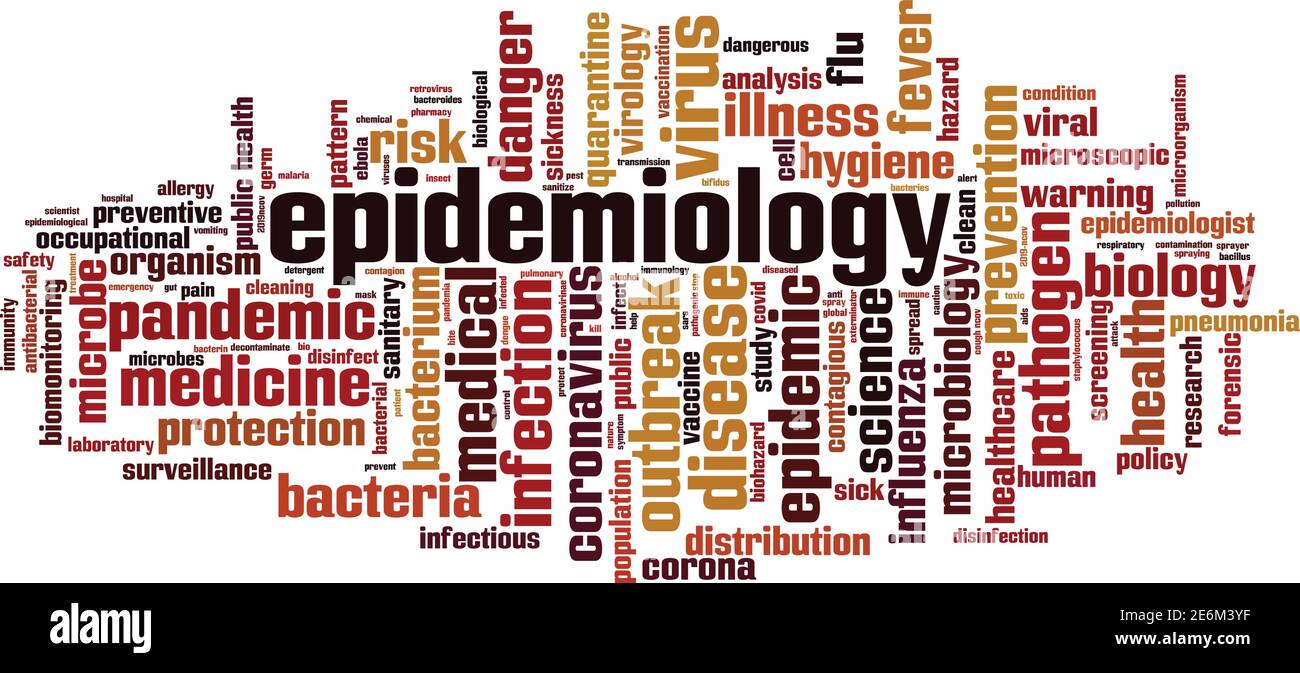 Epidemiology word cloud concept. Collage made of words about ...