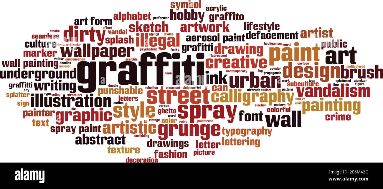 Graffiti word cloud concept. Collage made of words about graffiti ...