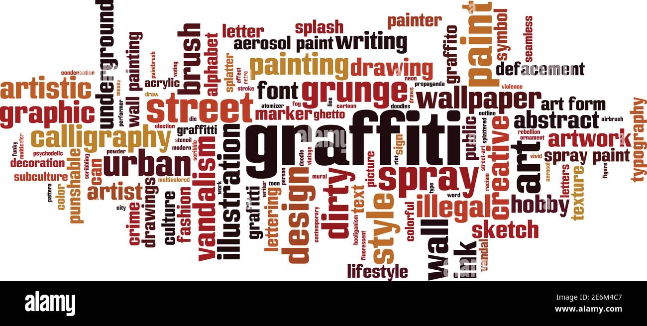 Graffiti word cloud concept. Collage made of words about graffiti ...