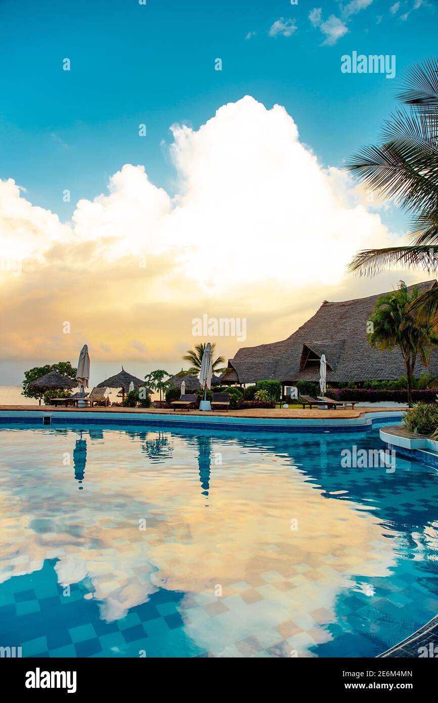 Exotic tropical morning lanscape with amazing clouds Stock Photo - Alamy