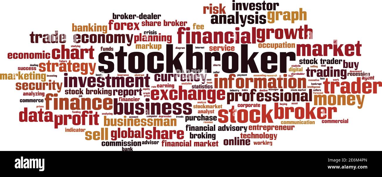 Stockbroker word cloud concept. Collage made of words about stockbroker ...
