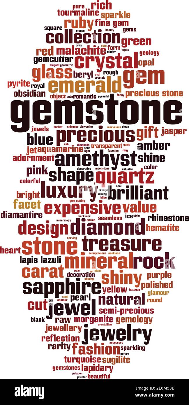 Gemstone word cloud concept. Collage made of words about gemstone ...