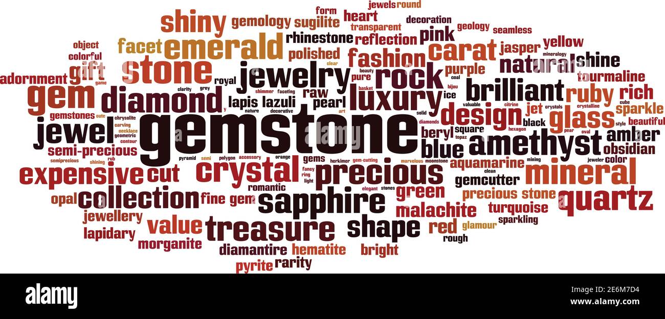 Gemstone word cloud concept. Collage made of words about gemstone ...