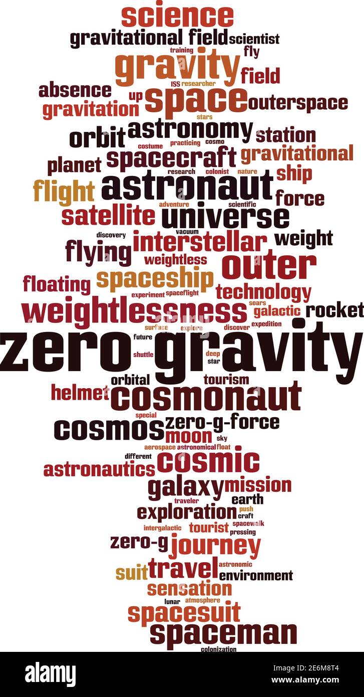 Zero gravity word cloud concept. Collage made of words about zero ...