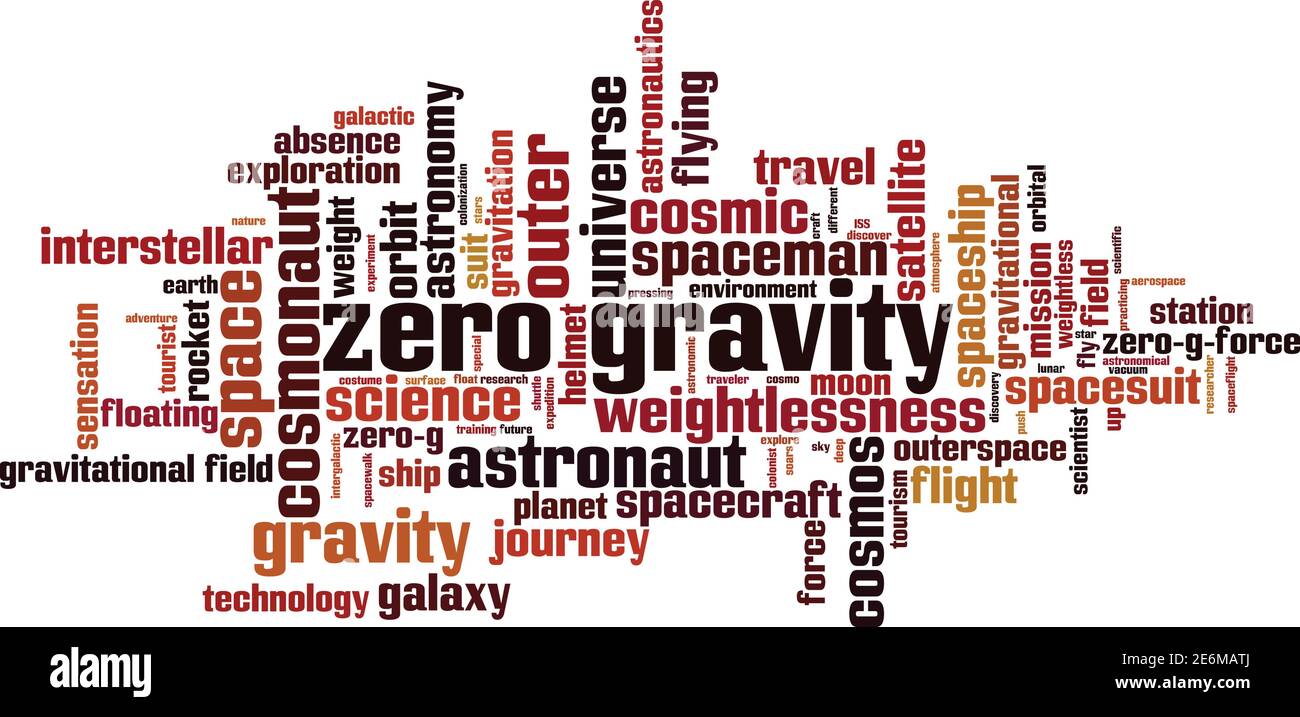 Zero gravity word cloud concept. Collage made of words about zero ...