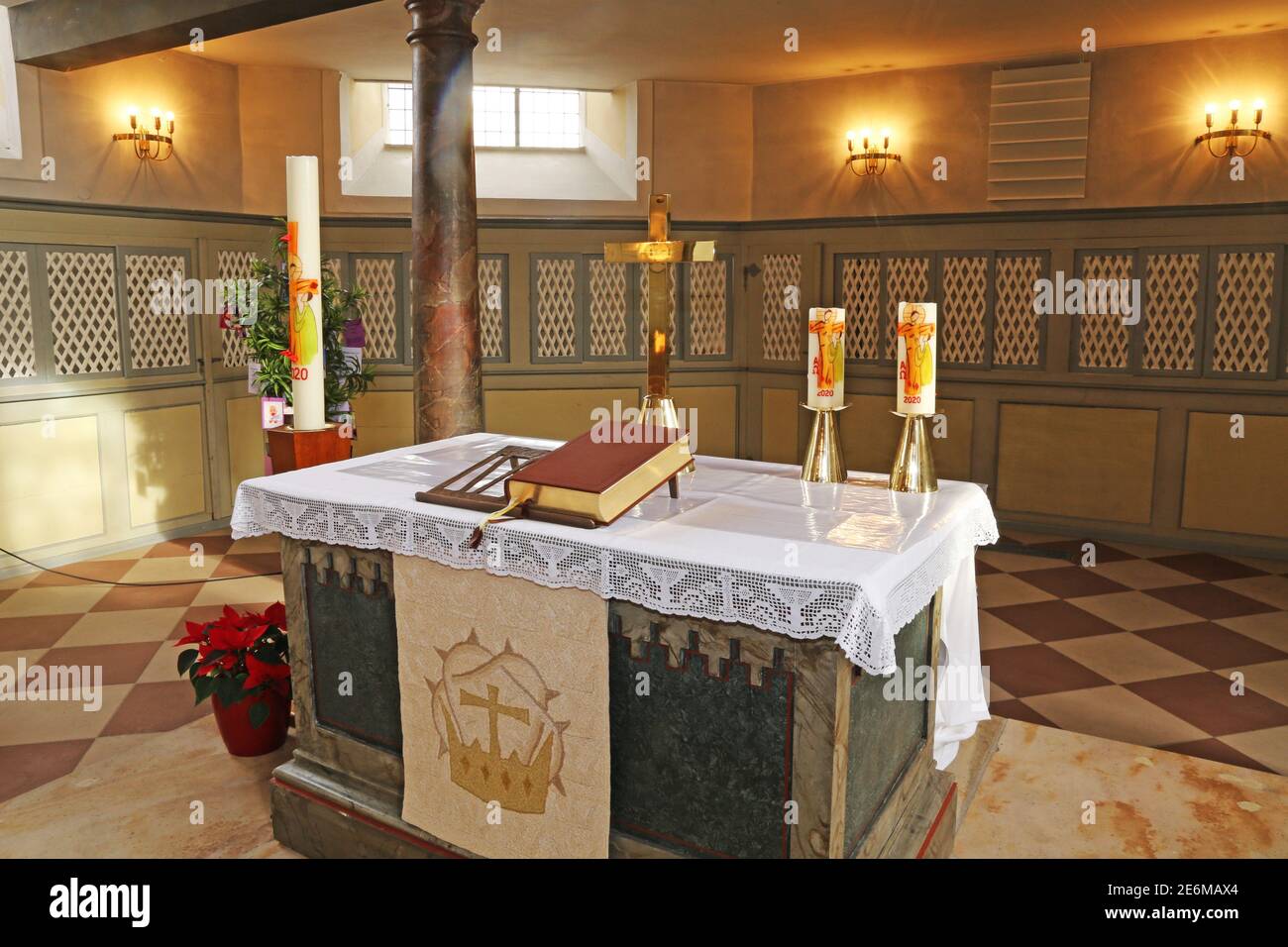 Altar in a Protestant church (Germany Stock Photo - Alamy