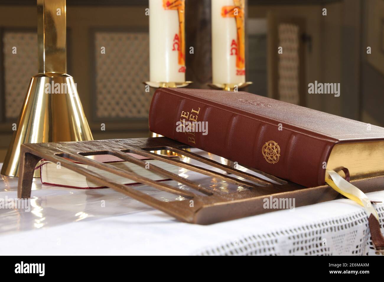 Altar in a Protestant church (Germany Stock Photo - Alamy
