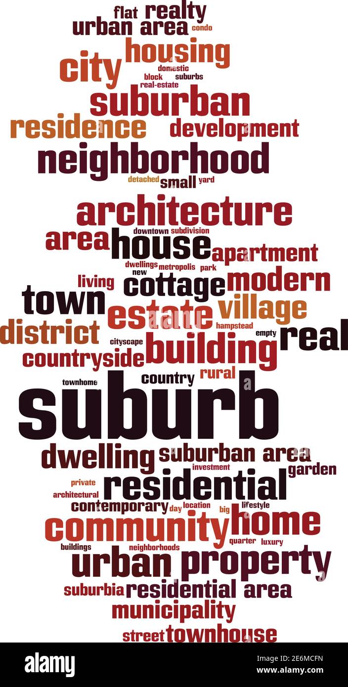 Suburb word cloud concept. Collage made of words about suburb. Vector ...
