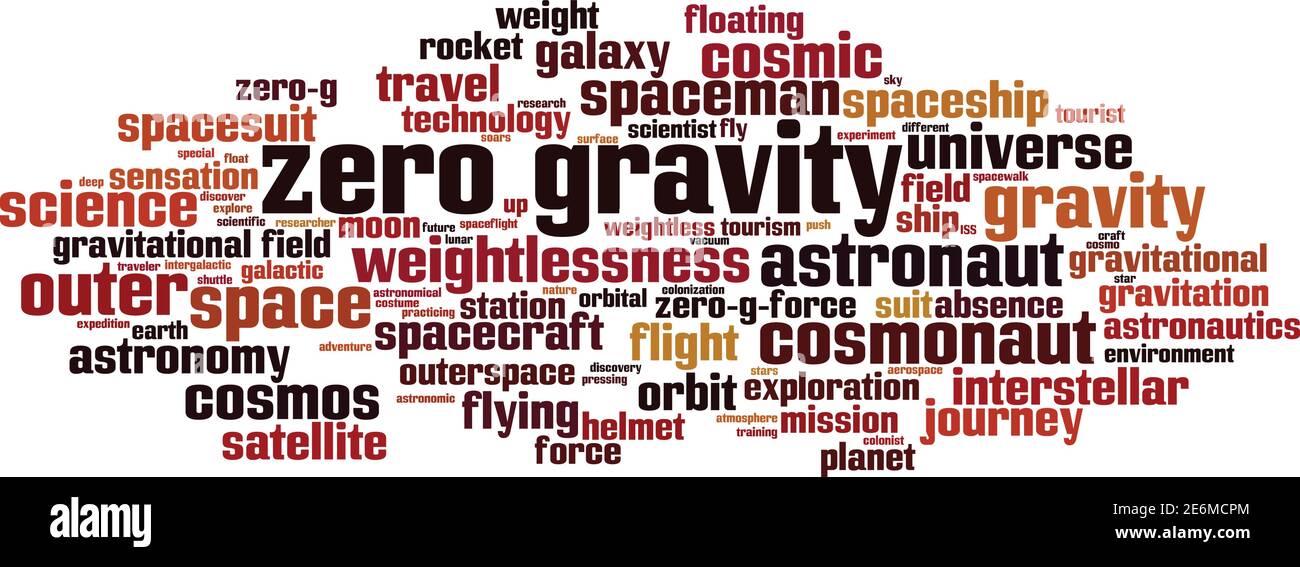Zero gravity word cloud concept. Collage made of words about zero ...