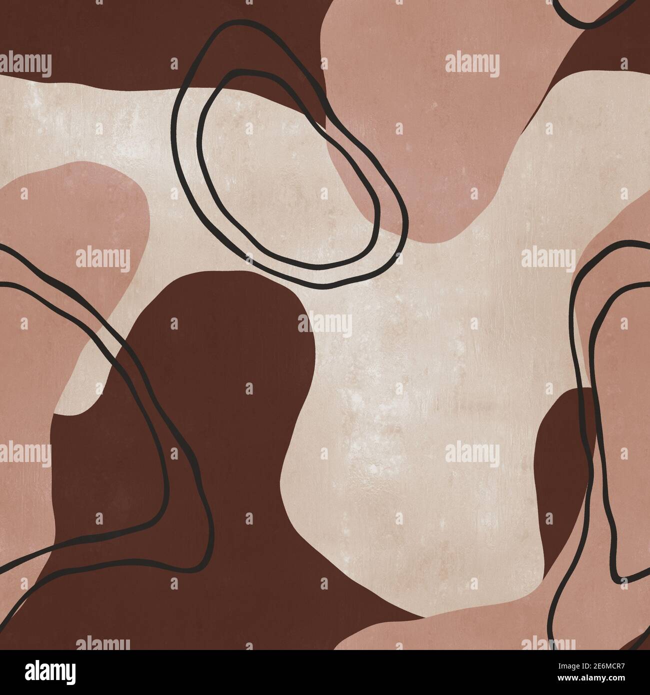 Seamless organic rounded curvy shapes naive design Stock Photo - Alamy