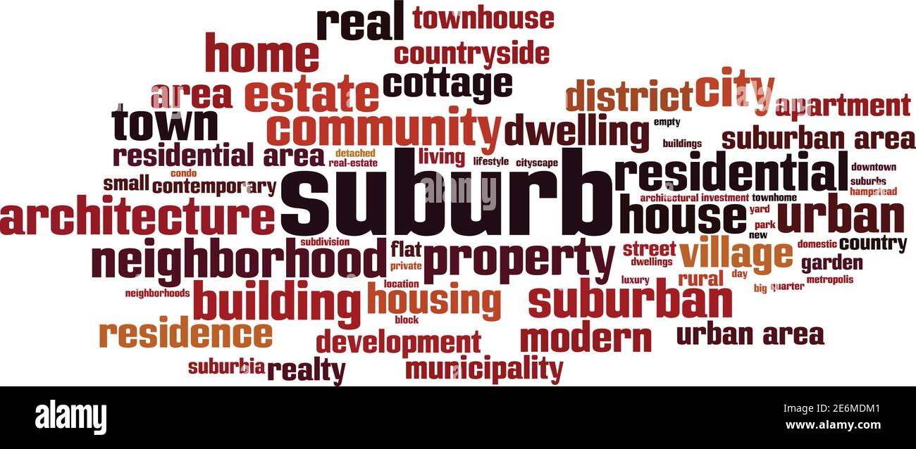 Suburb word cloud concept. Collage made of words about suburb. Vector ...