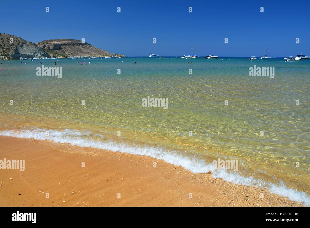 Ramla Bay red sand beach on Gozo island, Malta Stock Photo - Alamy