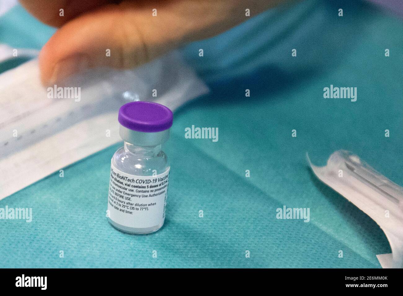 January 28, 2021, Brussels, Belgium: Pfizer-BioNTech vaccination at the ...