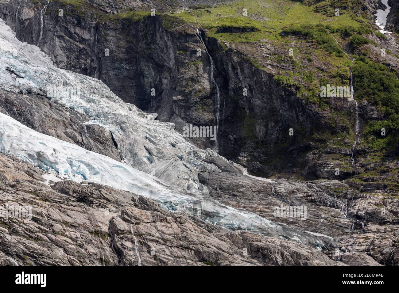 Close-up of the ice-field of Boyabreen Glacier in the Jostedalsbreen ...