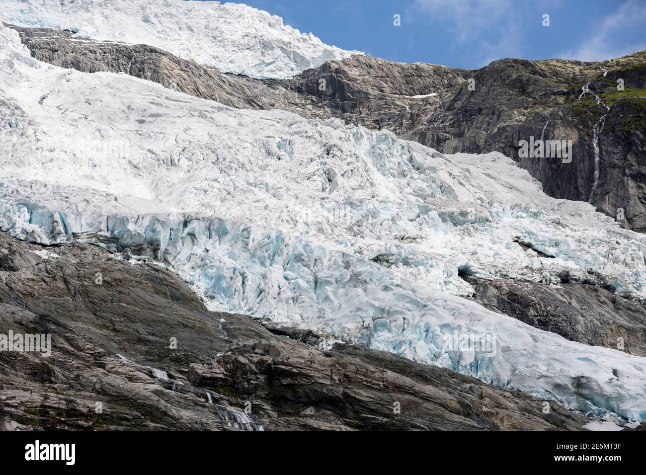 Ice field of Boyabreen Glacier in the Jostedalsbreen National Park in ...