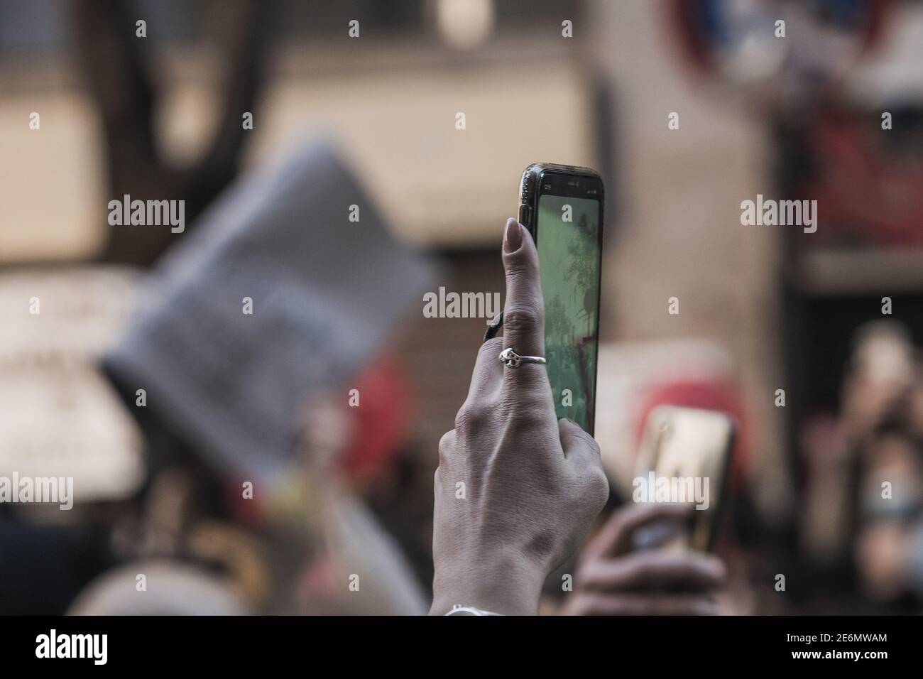 people demonstrating in the streets Stock Photo - Alamy
