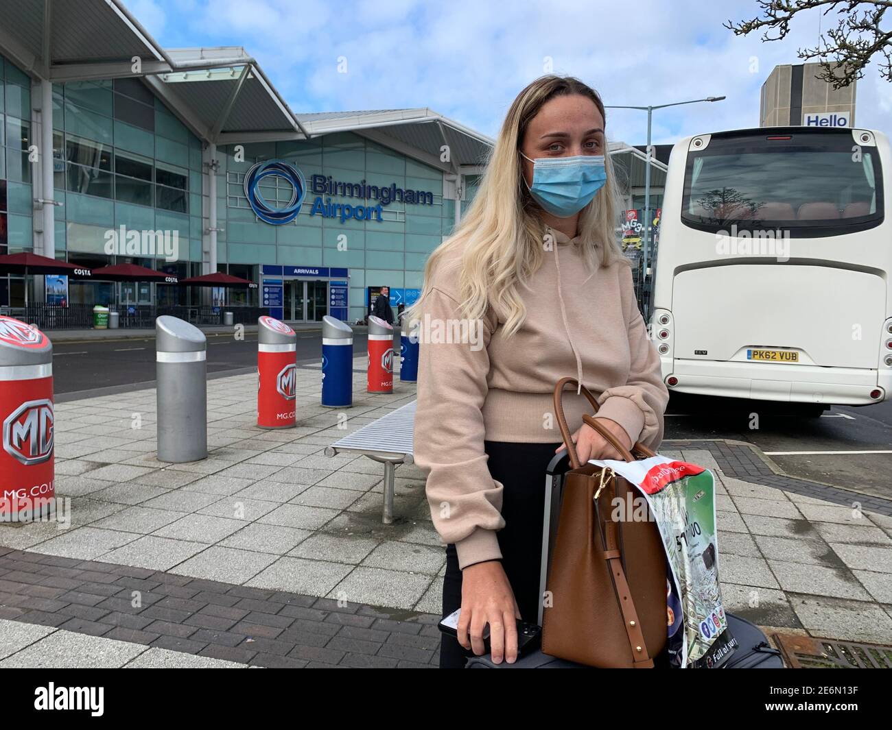 Emma Rhodes, a 21-year-old student, arriving back at Birmingham Airport ...
