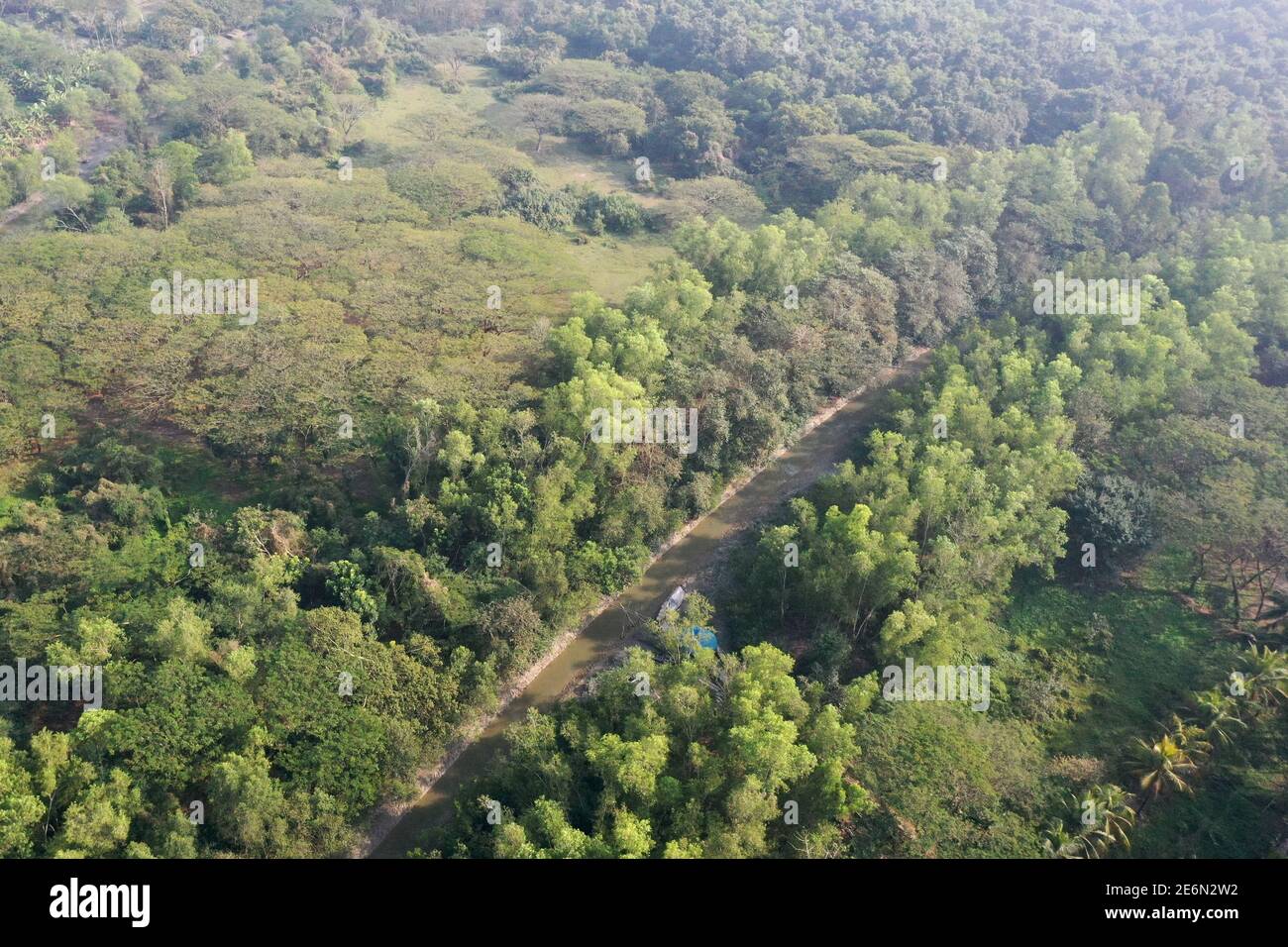 Bagerhat, Bangladesh - January 21, 2021: Aerial view of the Mangrove ...