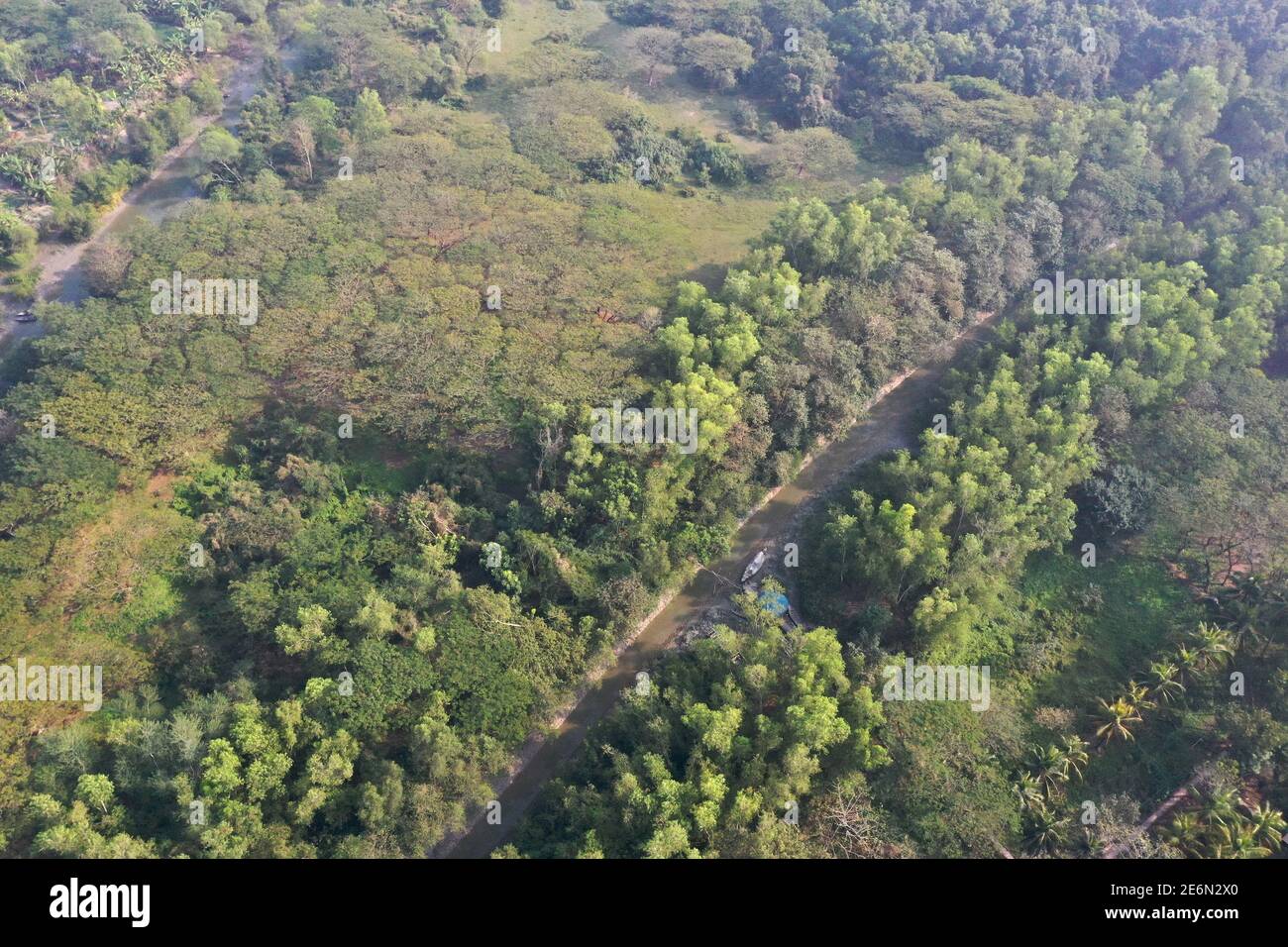 Bagerhat, Bangladesh - January 21, 2021: Aerial view of the Mangrove ...